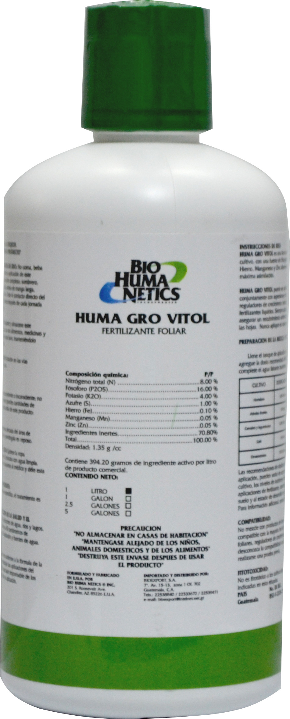 Fertilizante Huma Gro Vitol | BIOEXPORT